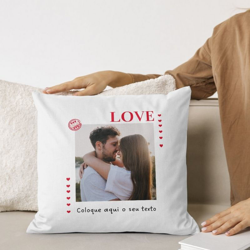 Almofada I Love You Personalizada com Foto e Texto 7,90€